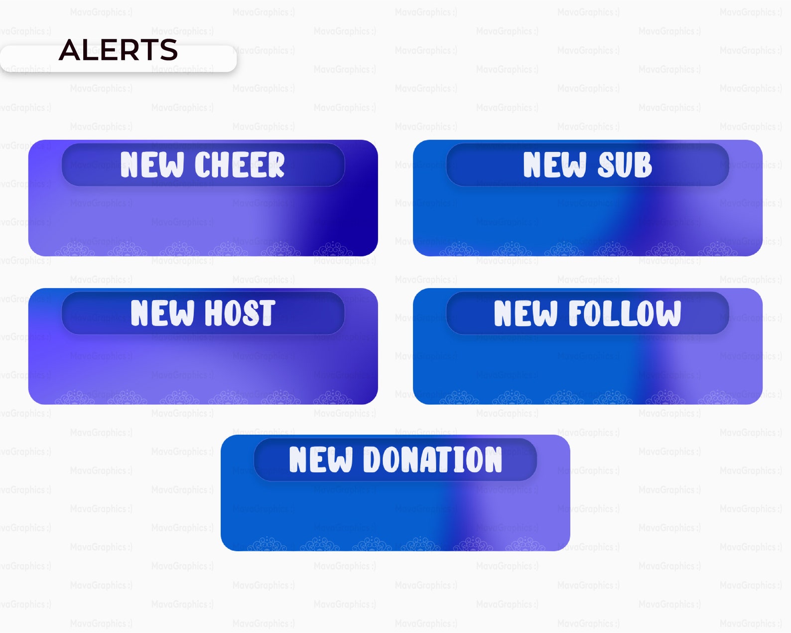 Blue Purple Gradient Twitch Streaming Overlay Custom Twitch | Etsy