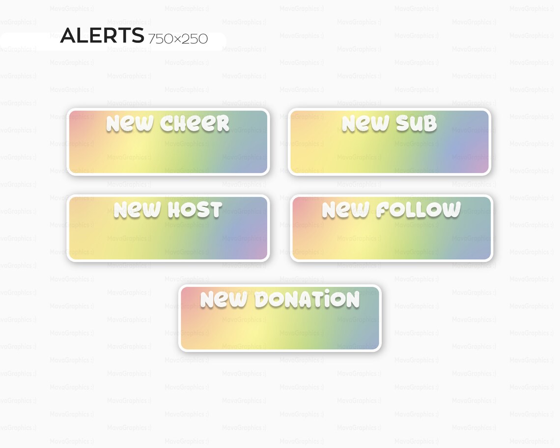 Pastel Rainbow Twitch Streaming Overlay Custom Twitch PNG - Etsy