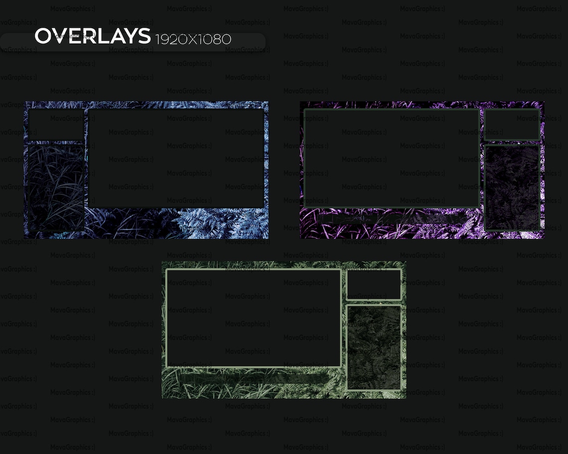 Grass Green Twitch Streaming Overlay Premade Twitch Streamlabs OBS PNG ...