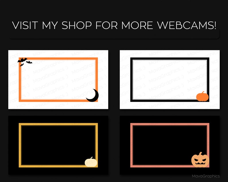 Pretty Pink Autumn Halloween Webcam Frame Overlay, Webcam Border ...