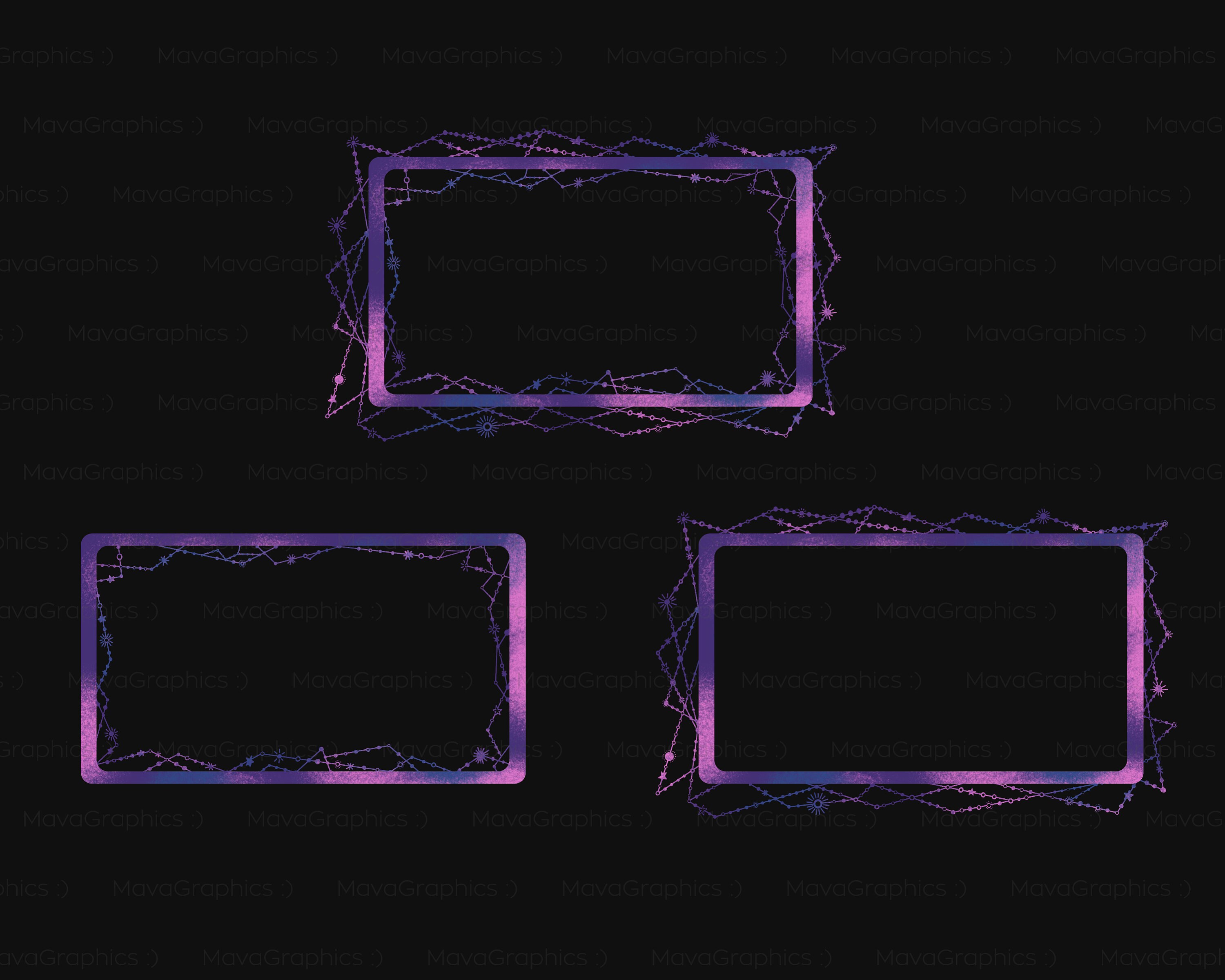 Purple Twitch Webcam Streaming Overlay, Webcam Border, Celestial Twitch ...