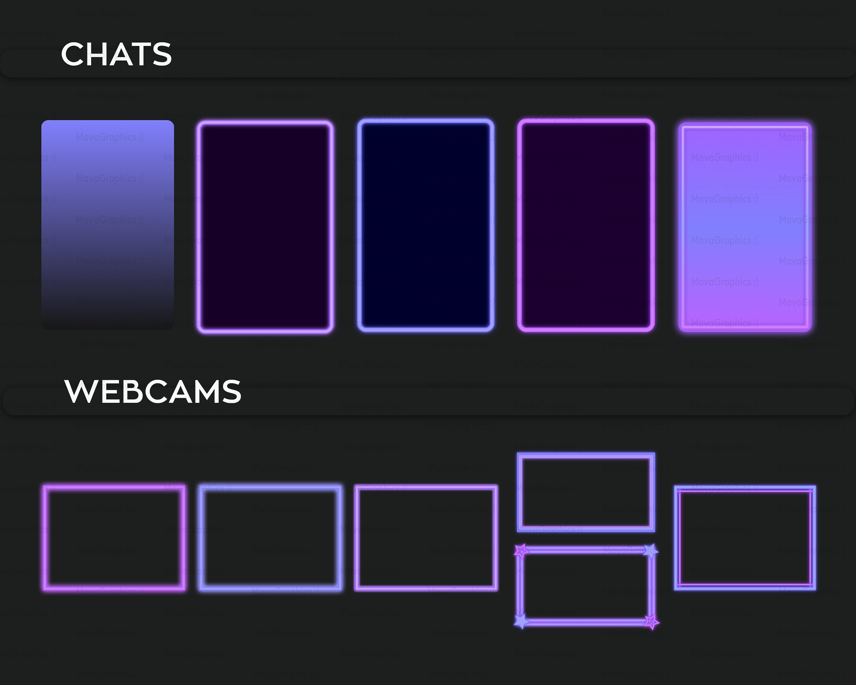 Twitch Overlay Bundle Neon Blue Purple Premade for Streaming - Etsy