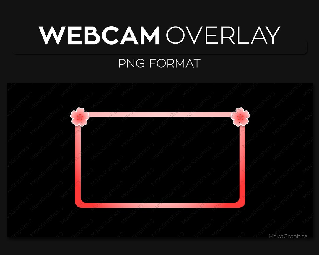 Cherry Blossom Webcam Frame Overlay, Premade Twitch Streamlabs OBS ...