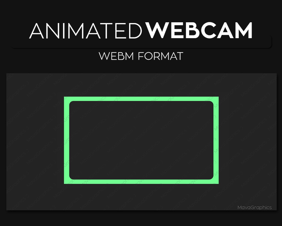 Animated Green Webcam Frame Overlay, Webcam Border, Custom Twitch ...