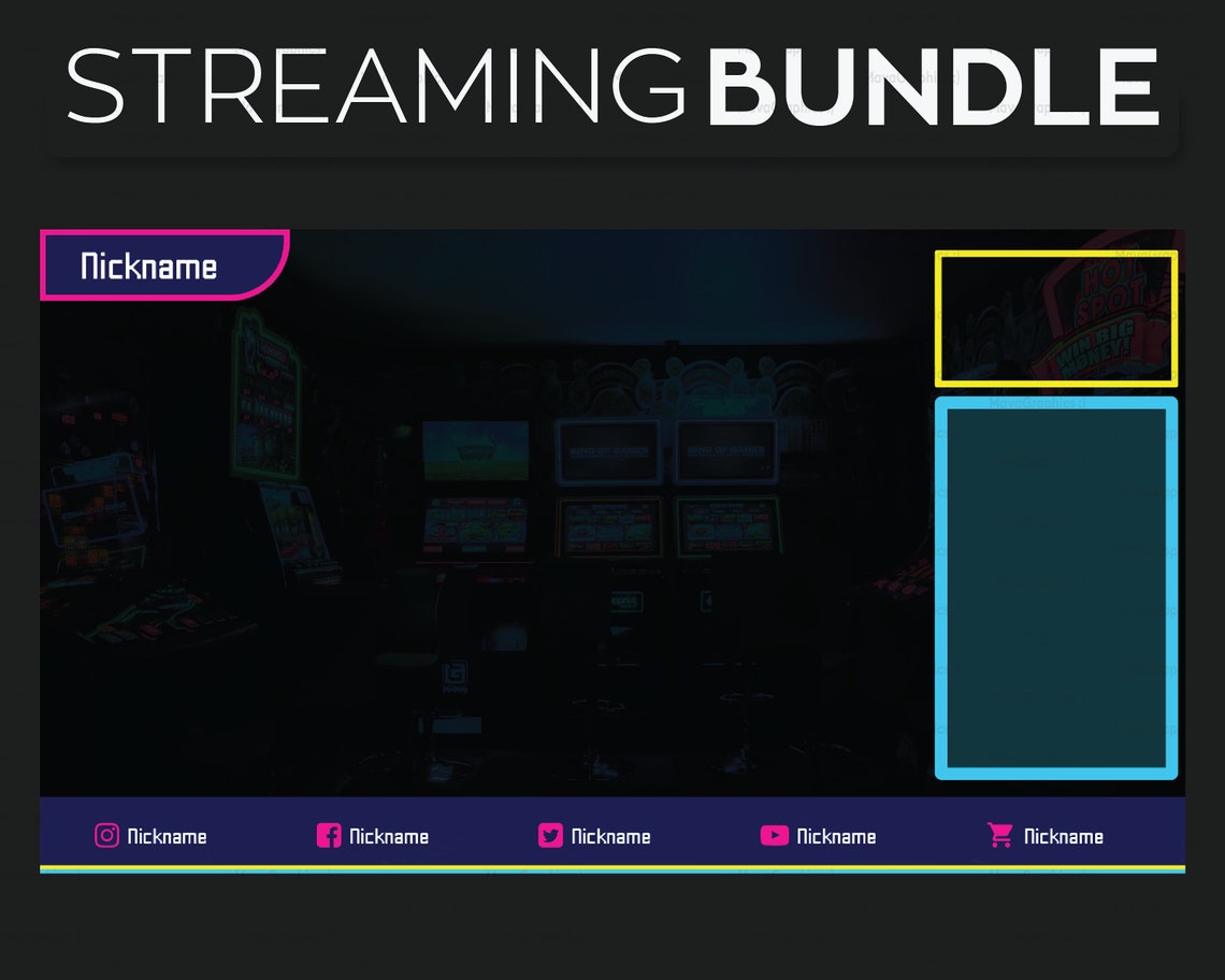 Colorful Twitch Streaming Overlay, Simple Custom Overlay Bundle for OBS ...