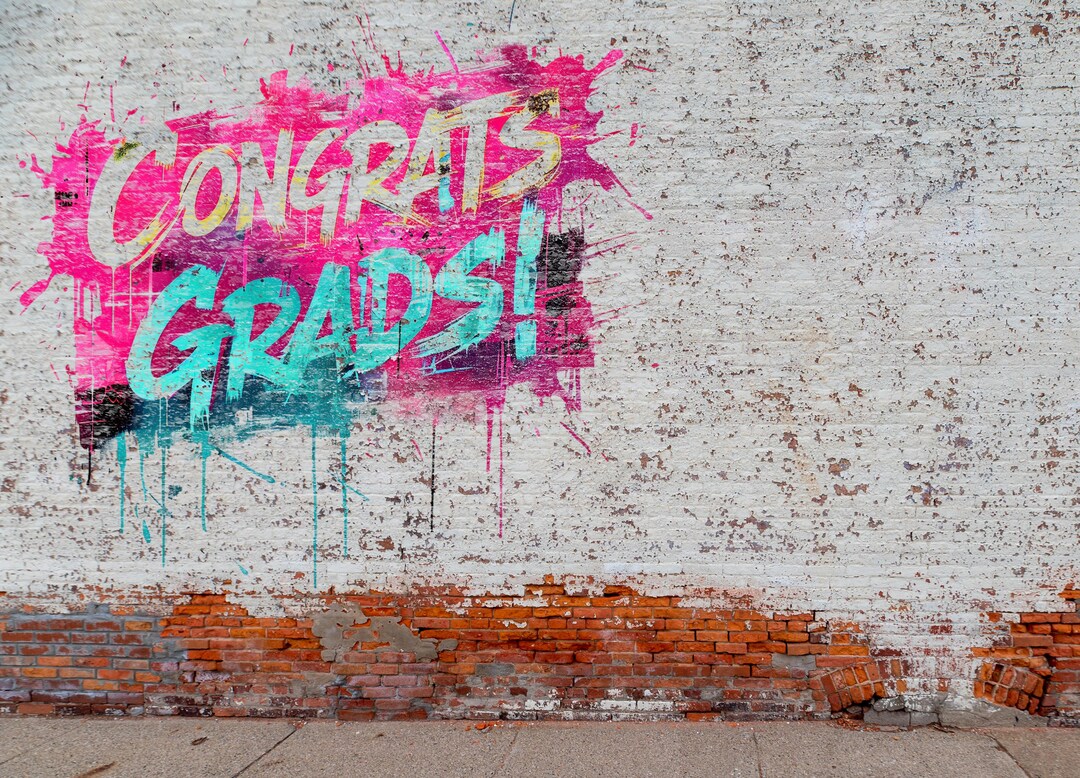 Colorful Graffiti Congrats Grads, Vintage Sign, Digital Download ...