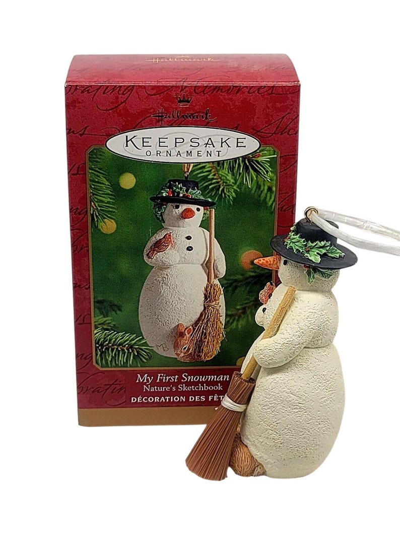Vintage 2001 Hallmark Christmas Ornament My First Snowman Nature's ...
