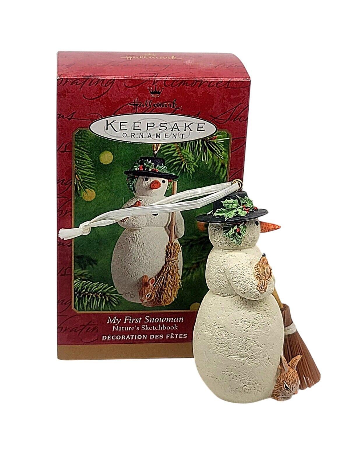 Vintage 2001 Hallmark Christmas Ornament My First Snowman Nature's ...