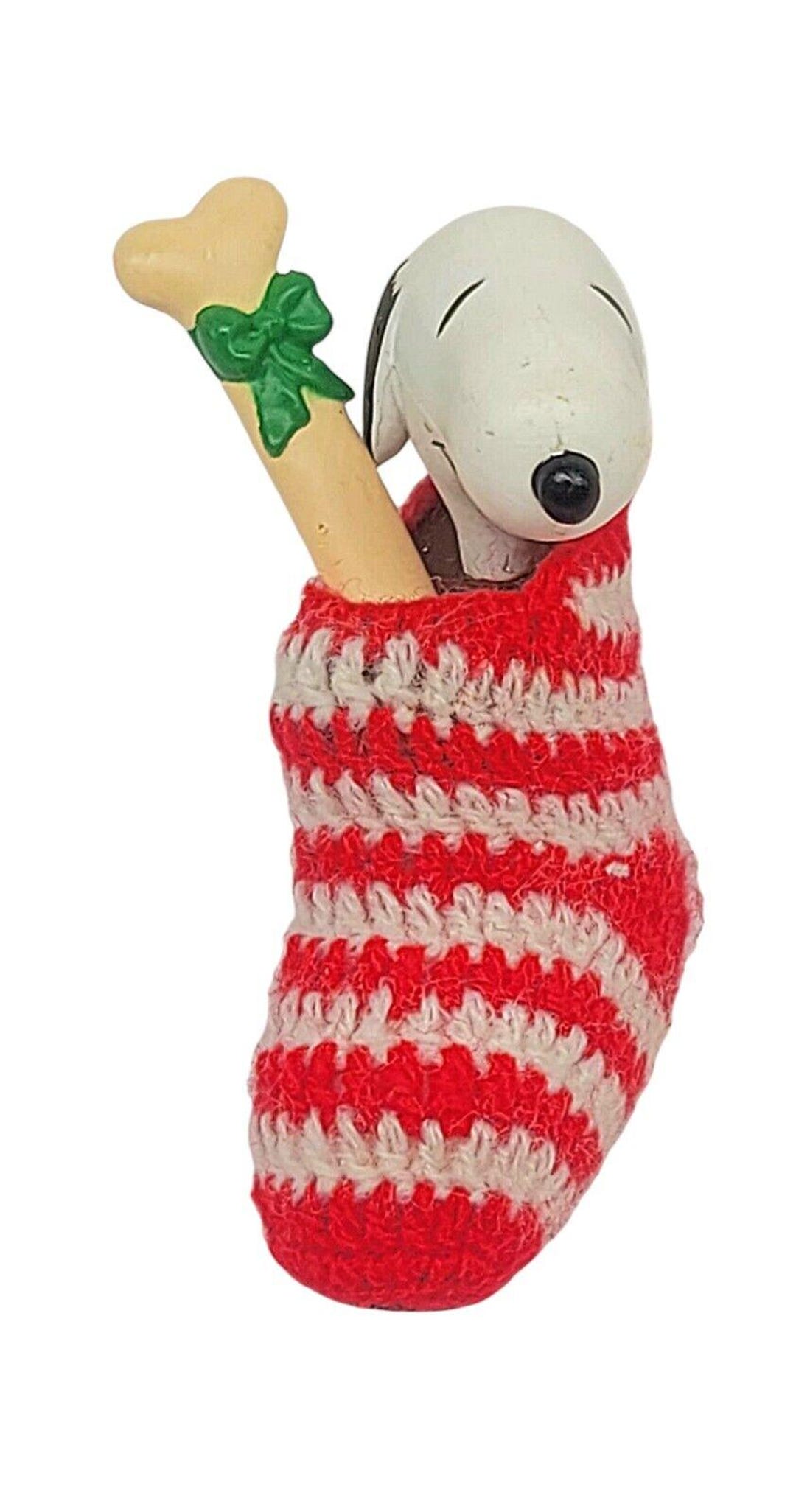 RARE Vintage 1972 Snoopy W/bone (MISSING Woodstock) Crochet Stocking ...