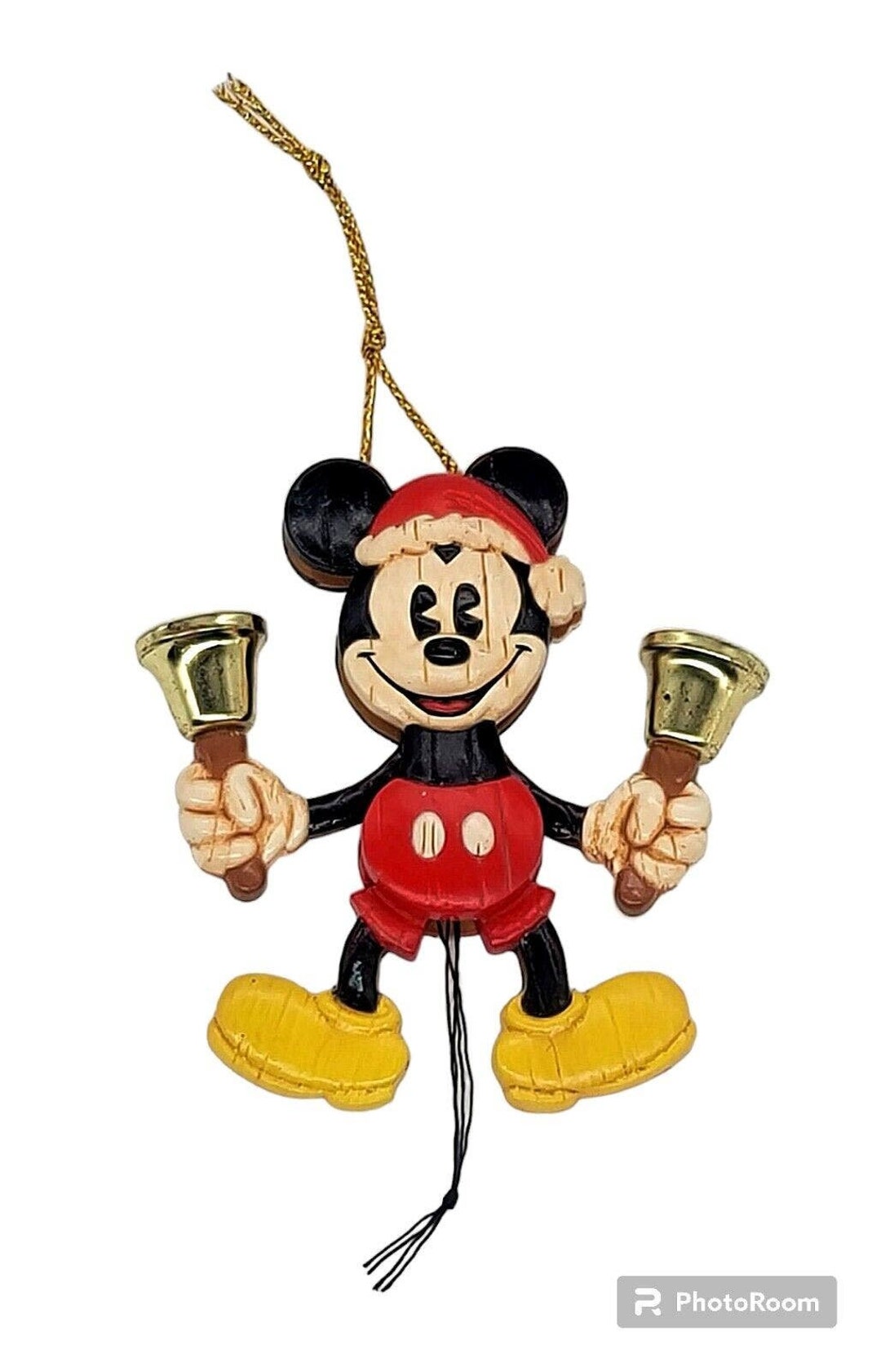 Hallmark 2001 Mickey Mouse Bell Ringing Santa Pull String Christmas ...