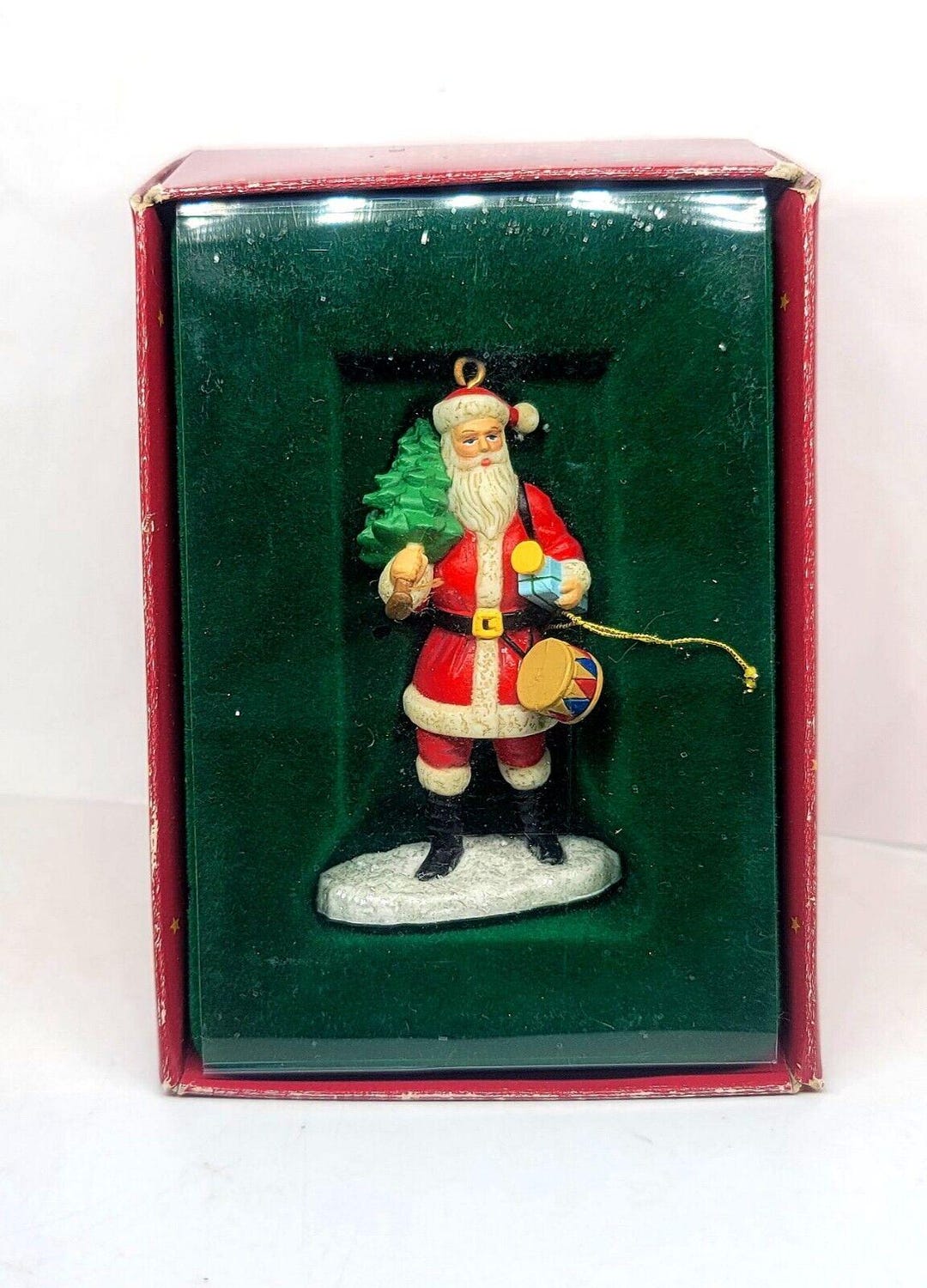 Vintage 1985 Enesco Santa Claus Christmas Ornament Toy Bag Drum Tree in ...