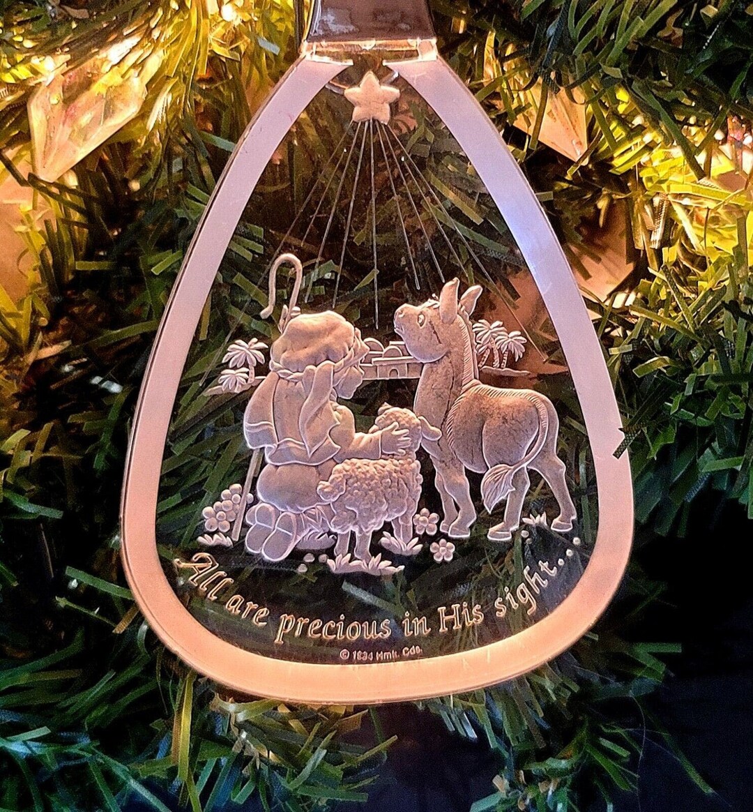 Vtg 1984 Hallmark “all Are Precious in His Sight” Acrylic Ornament ...