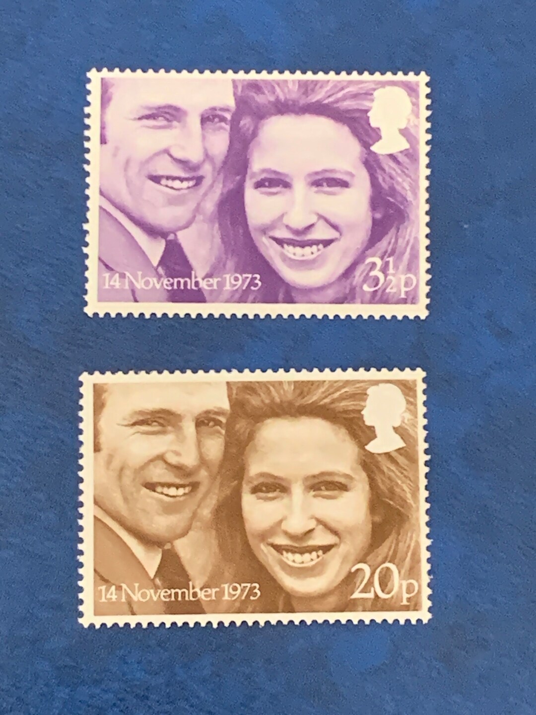 1973 Royal Wedding Anniversary Commemoratve Royal Mail Stamp Set U/MINT ...