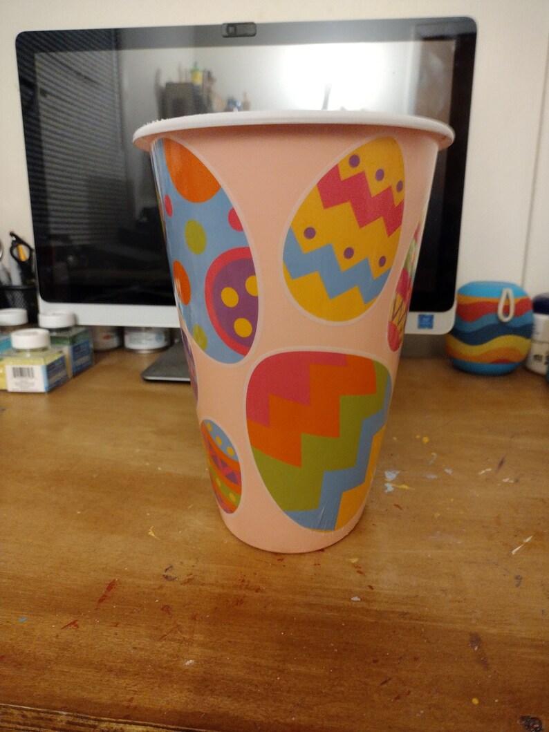 1.5 Gallon Pink Easter Egg Trash Can for Bedroom, Bathroom, Office ...