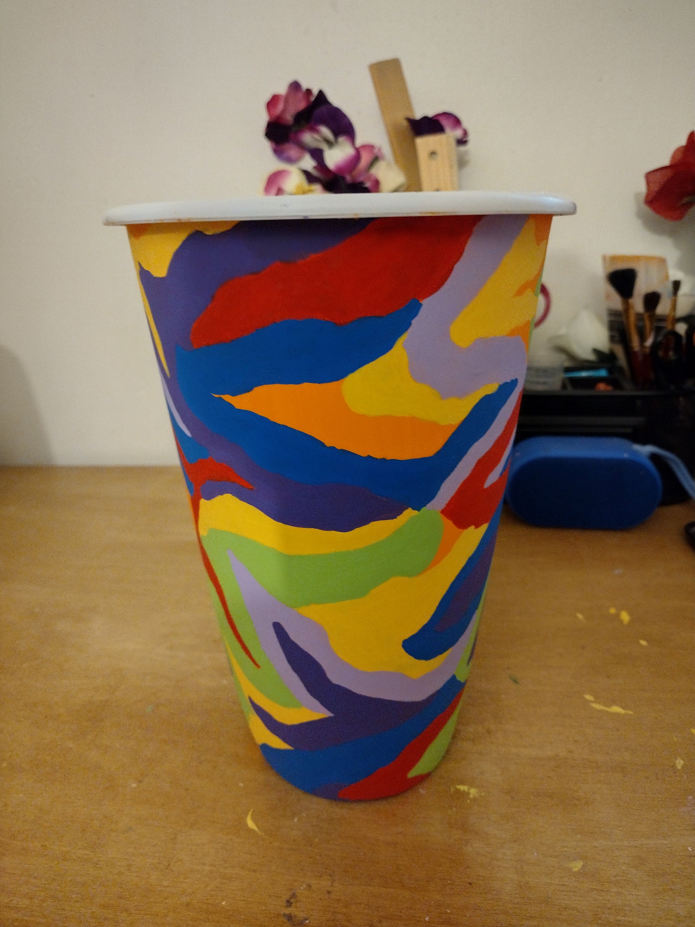 1.5 Gallon Rainbow Camouflage Trash Can Home Decor for Bedroom ...