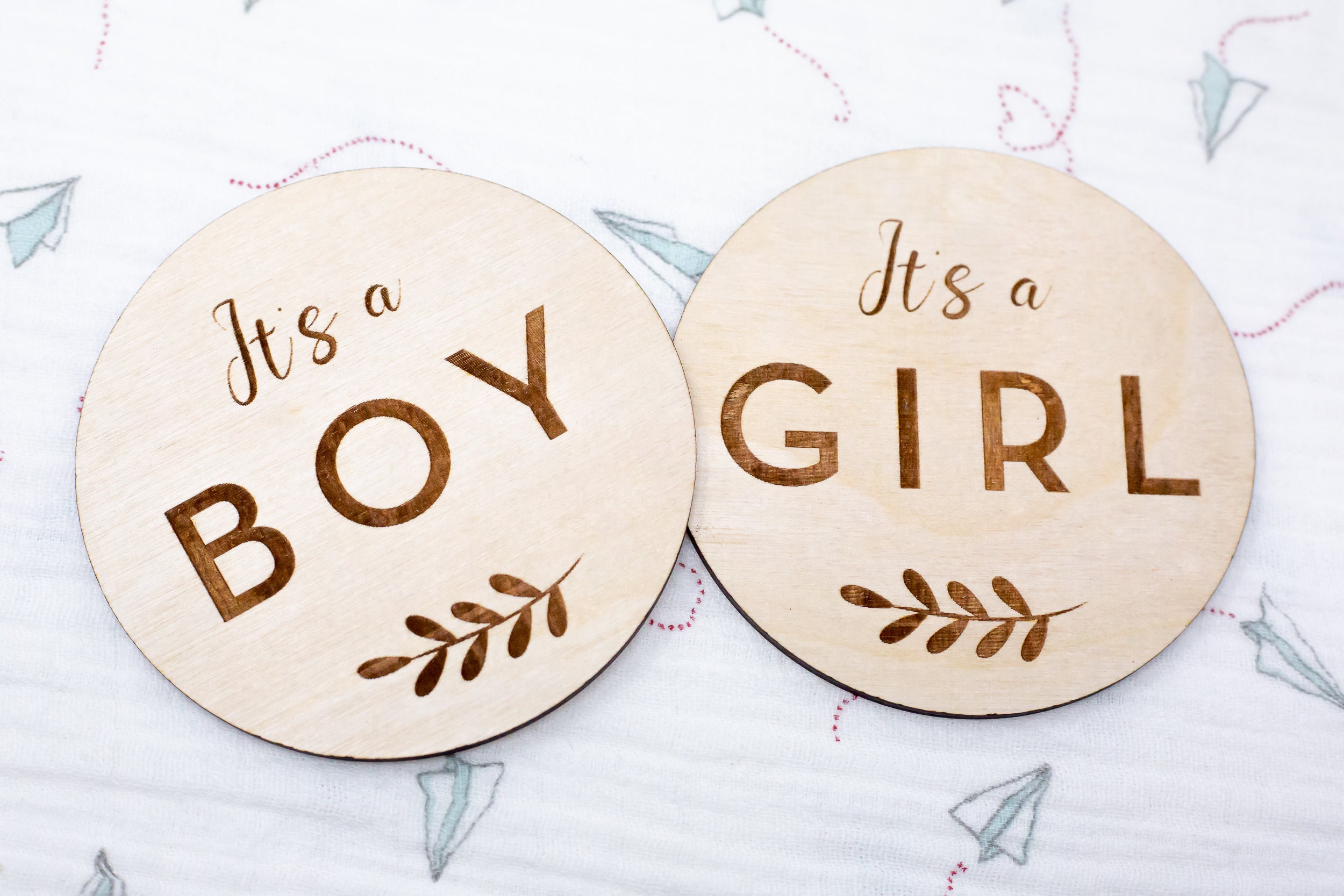 Double Sided It's A Girl / Boy Wooden Sign Laser Cut - Etsy