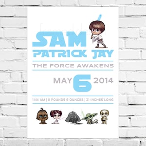 Star Wars Birth Announcement - Personalized Birthday Stats - Cute Star ...