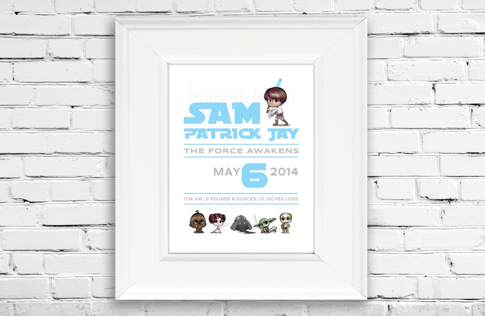 Star Wars Birth Announcement Personalized Birthday Stats - Etsy