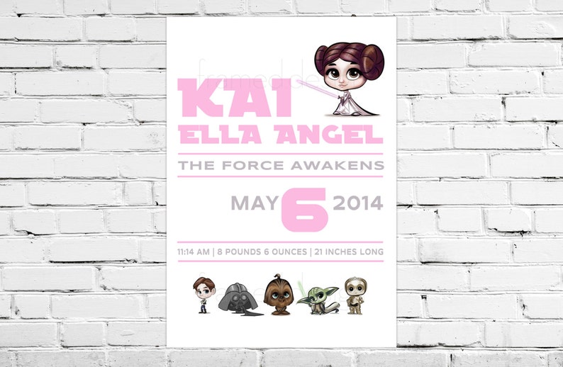 Star Wars Birth Announcement Personalized Birthday Stats - Etsy