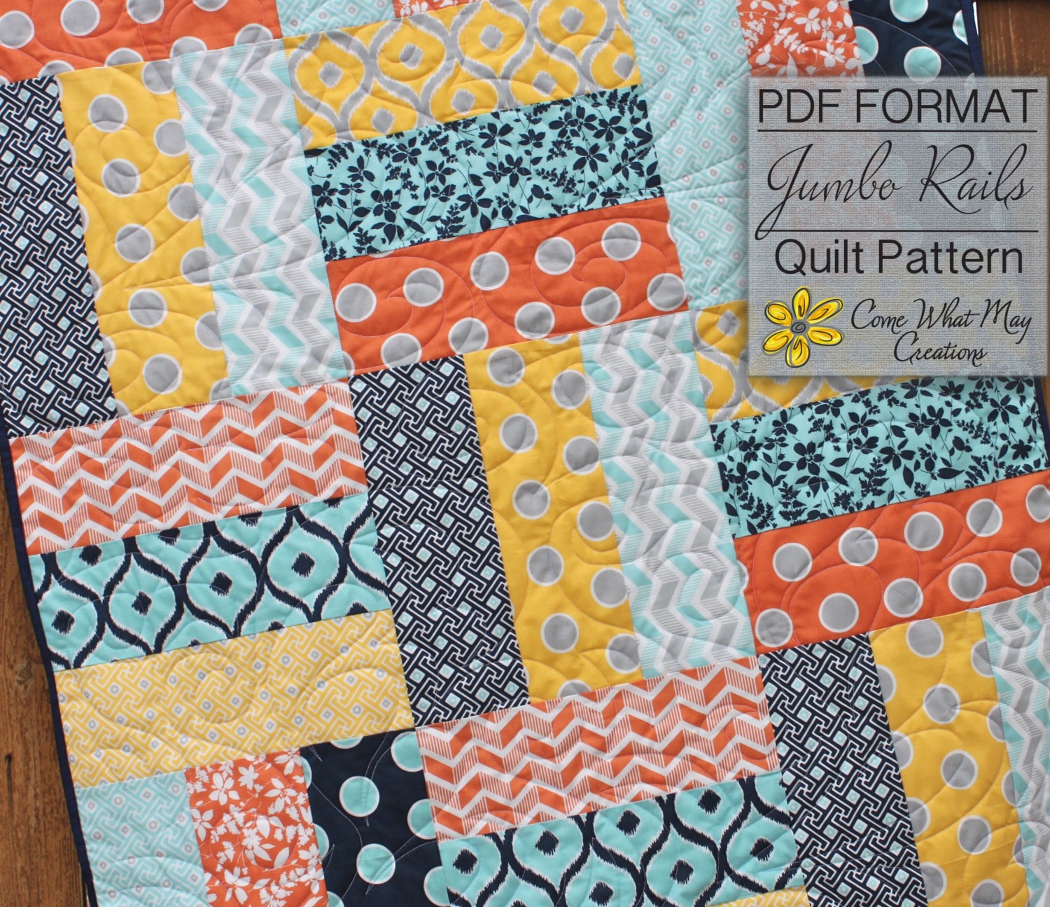 Baby Quilt Pattern Lap Quilt Pattern Jumbo Rails Baby Quilt - Etsy