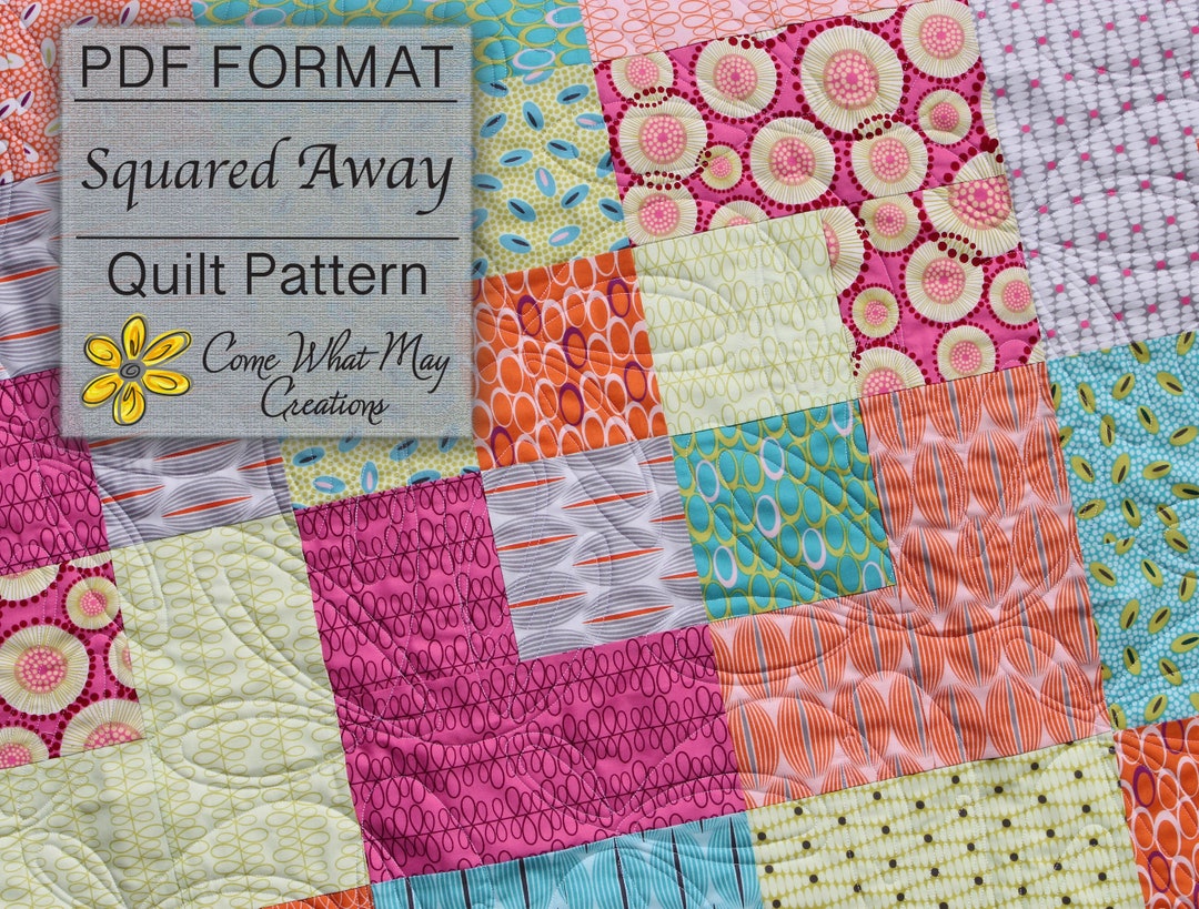 Baby Quilt Pattern, Layer Cake Quilt Pattern, Squared Away Baby Quilt ...