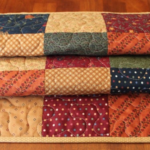 Kansas Troubles Table Runner, Quilted Table Runner, Navy Blue Table ...