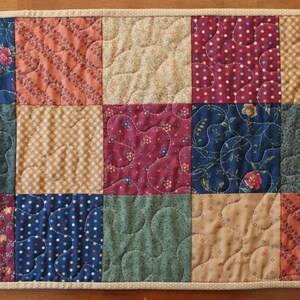 Kansas Troubles Table Runner, Quilted Table Runner, Navy Blue Table ...