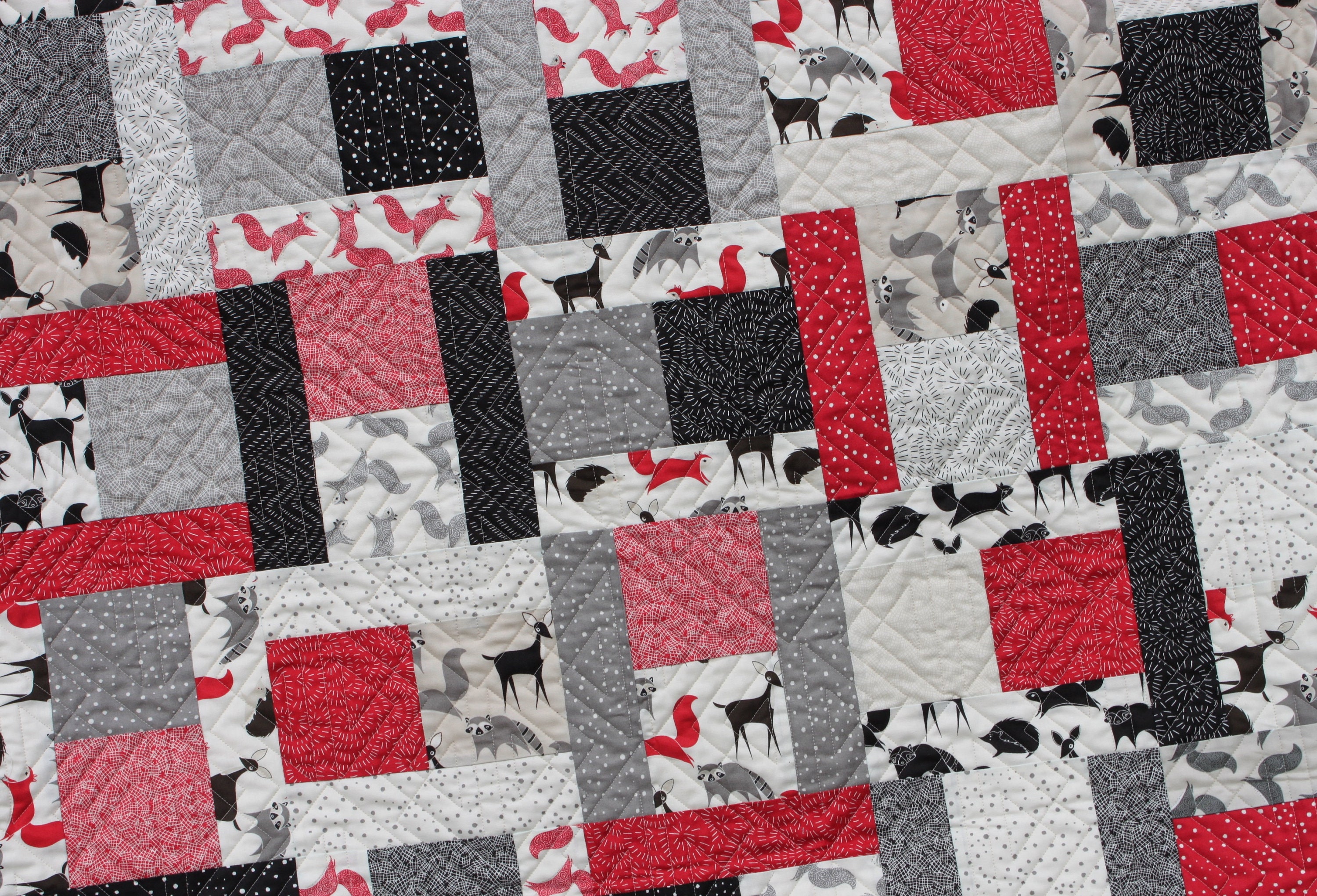 Red Baby Quilt Black Red Baby Quilt Bramble Baby Quilt Baby | Etsy