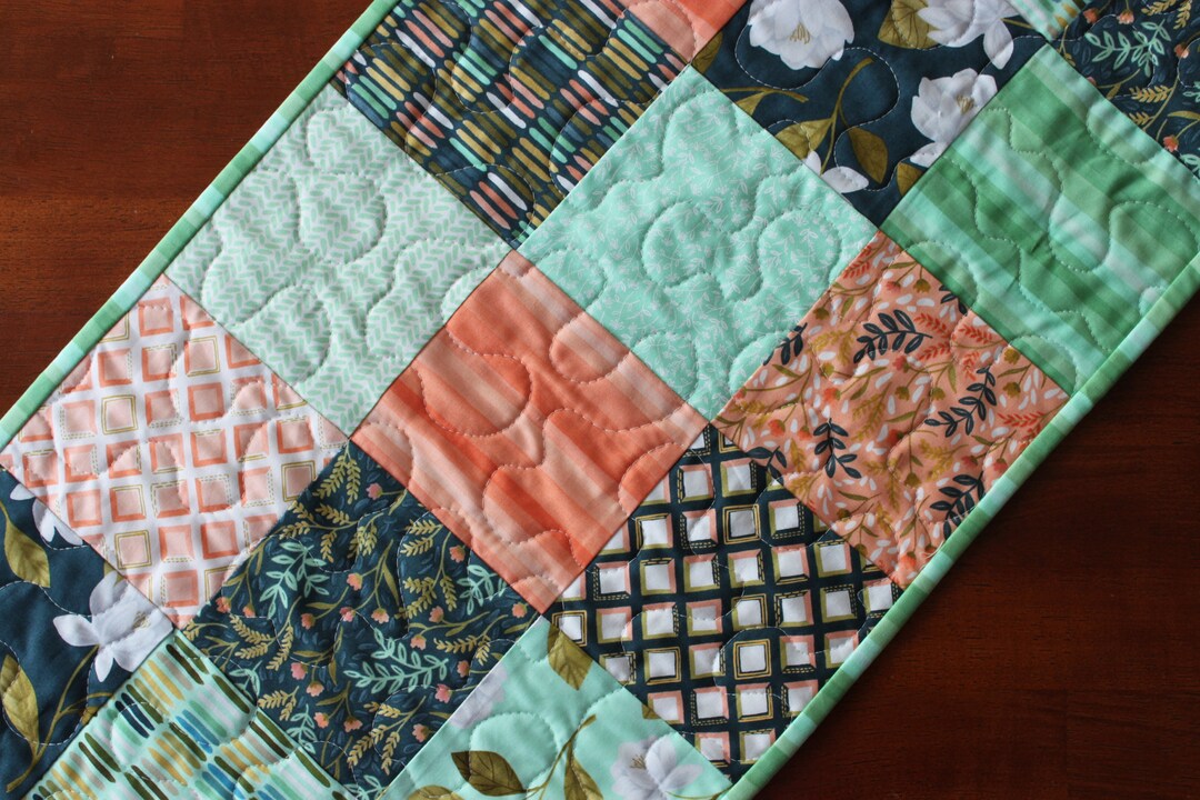 Green Table Runner, Floral Table Runner, Peach Table Runner, Goldenrod ...