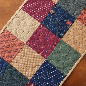 Kansas Troubles Table Runner, Quilted Table Runner, Navy Blue Table ...