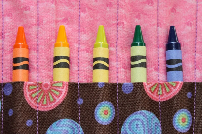 Pink Crayon Roll Violet Crayon Holder Brown Crayon Tote | Etsy