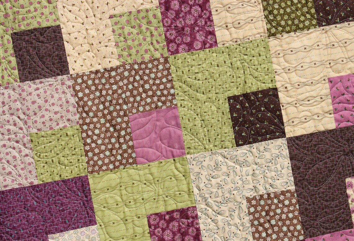 Purple Baby Girl Quilt, Prints Charming Baby Quilt, Purple Crib Quilt ...