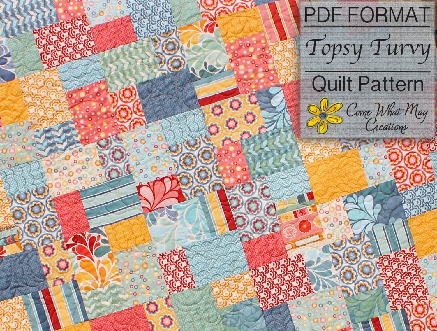 Topsy Turvy Quilt Pattern, Lap Quilt Pattern, Layer Cake Quilt Pattern ...