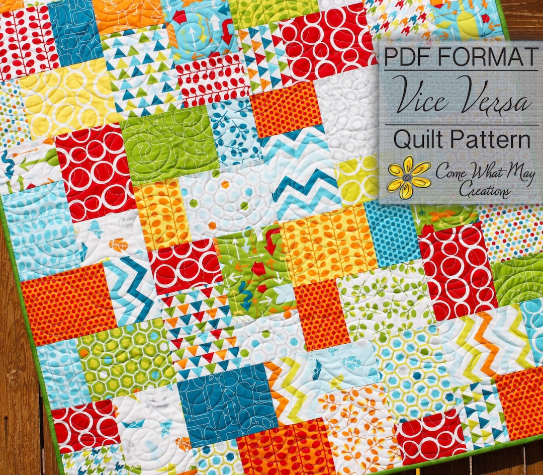 Baby Quilt Pattern, Layer Cake Quilt Pattern, Vice Versa Baby Quilt ...