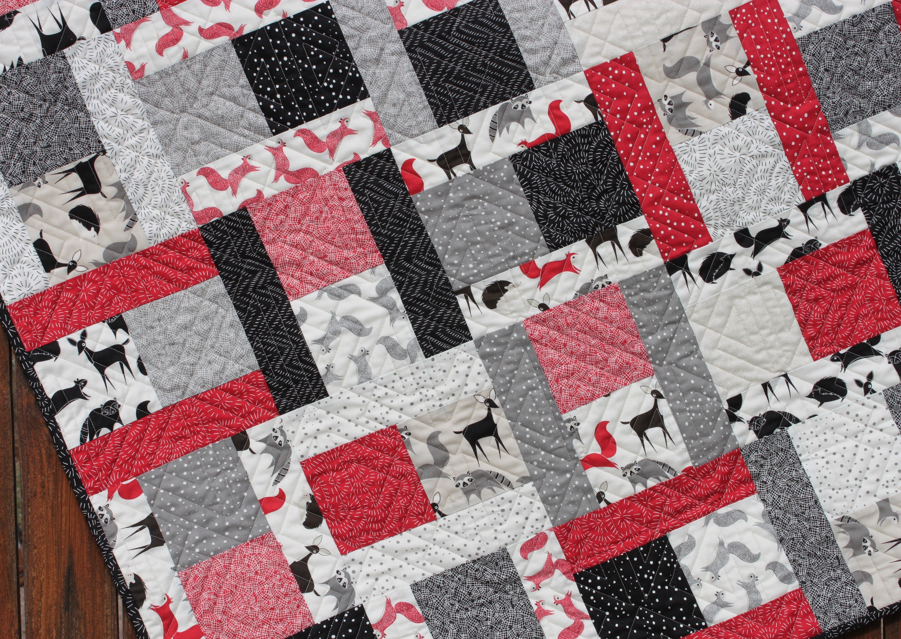 Red Baby Quilt Black Red Baby Quilt Bramble Baby Quilt Baby | Etsy
