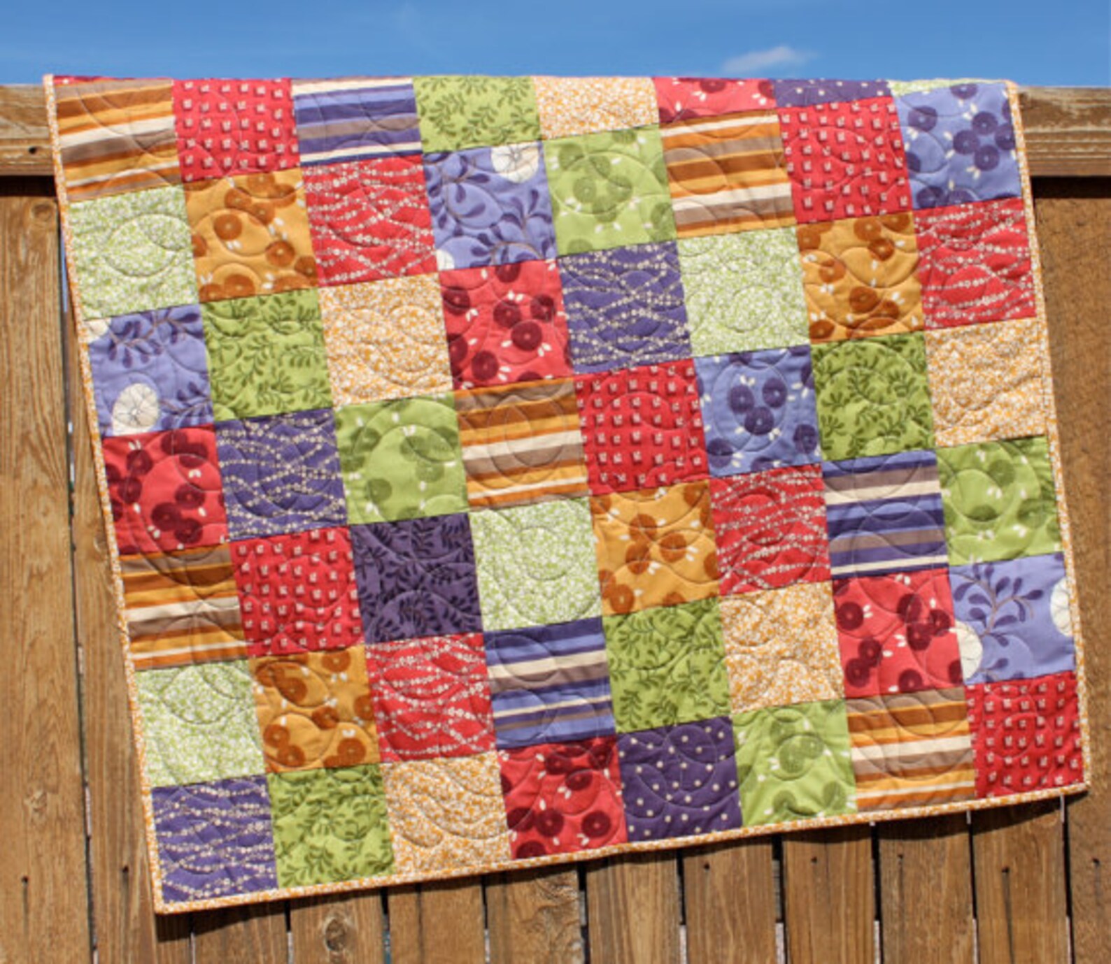 Bright Baby Quilt Za Za Baby Quilt Baby Girl Quilt Floral - Etsy