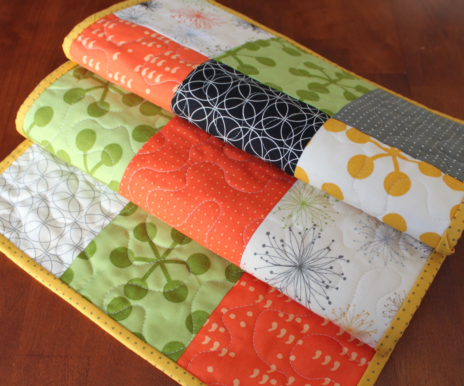 Modern Table Runner Bright Colored Table Runner Zen Chic - Etsy