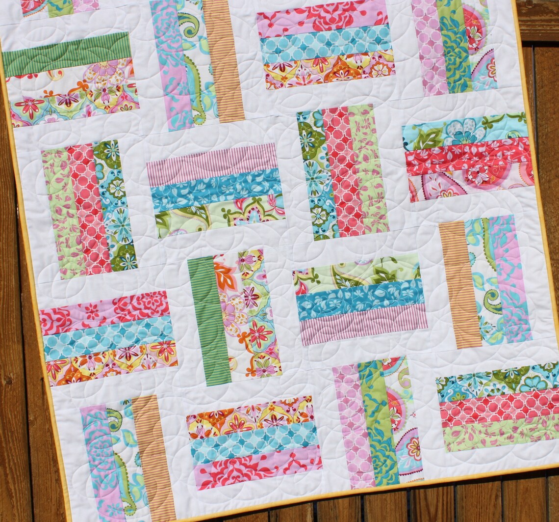 Baby Quilt Pattern, Jelly Roll Quilt Pattern, Lap Quilt Pattern ...