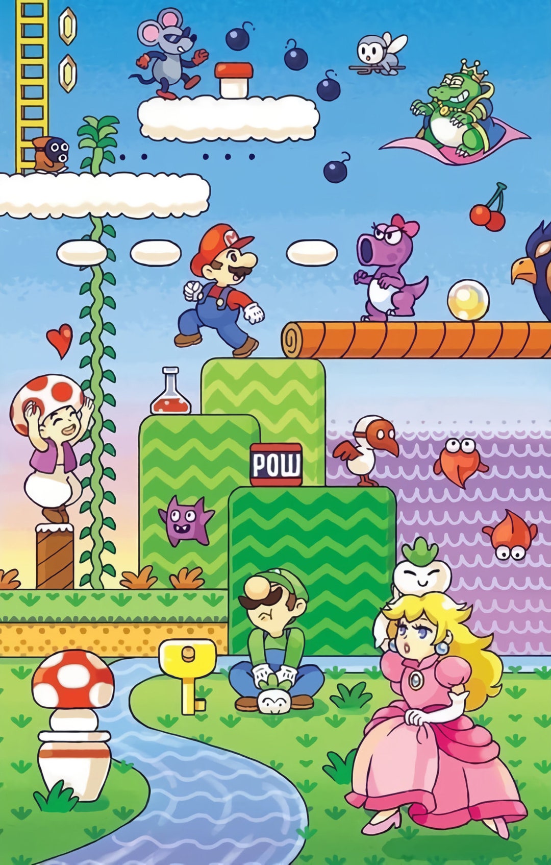 Mario 2 Nintendo Powerart Retro Poster - Etsy