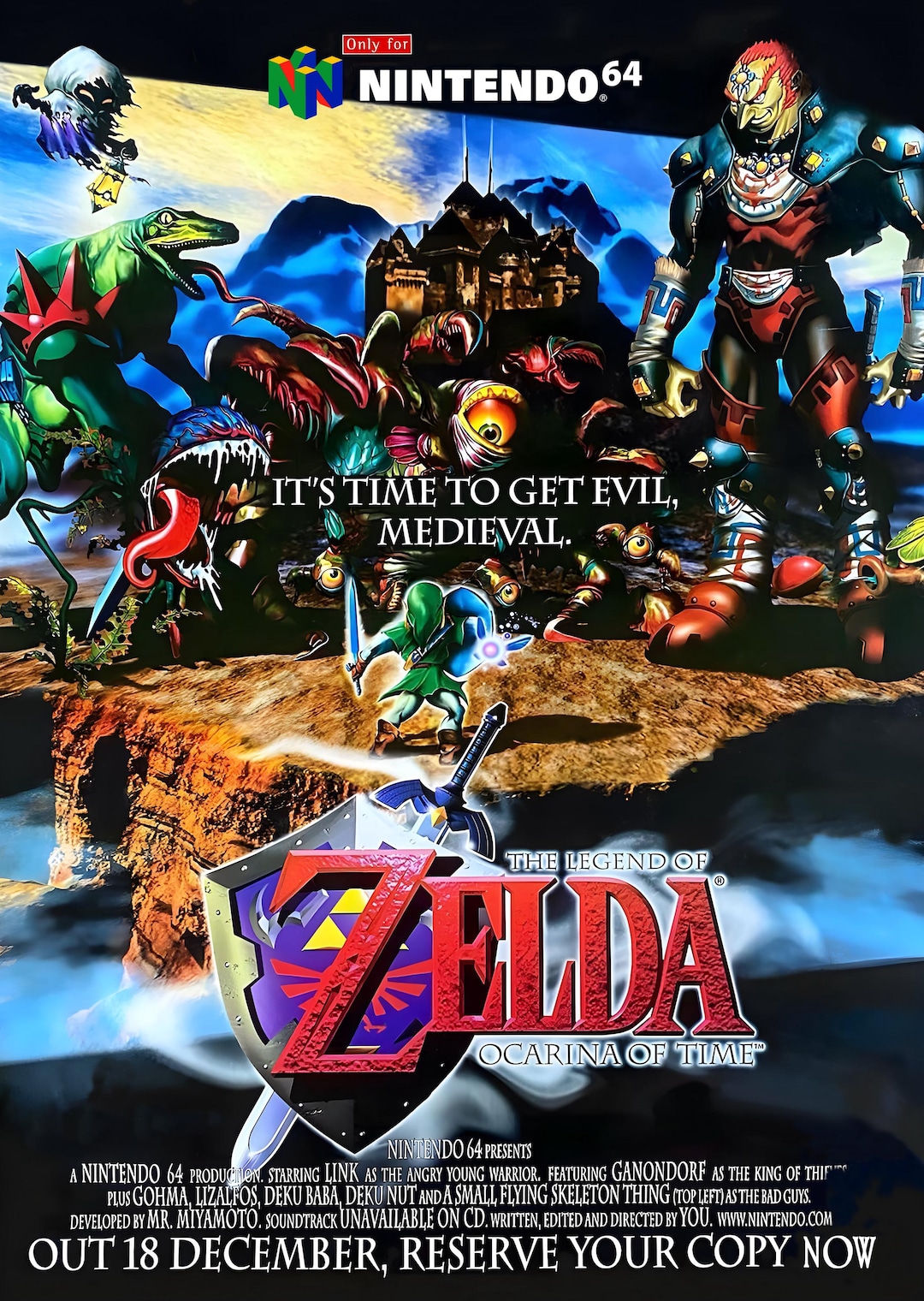 Zelda Ocarina of Time Promotional Poster - Etsy