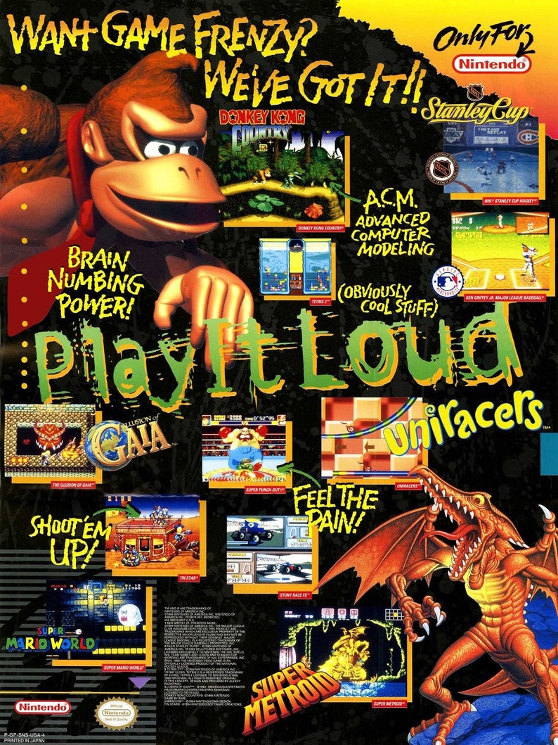 Nintendo Power: Play It Loud Poster | Etsy