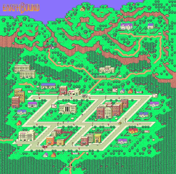 Earthbound Onett Big Map - Etsy
