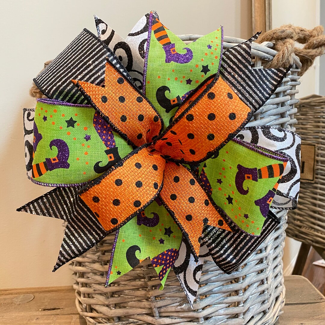 Halloween Bow, Witch Bow, Fall Bow, Spooky Bow. Spooky Season, Basket ...