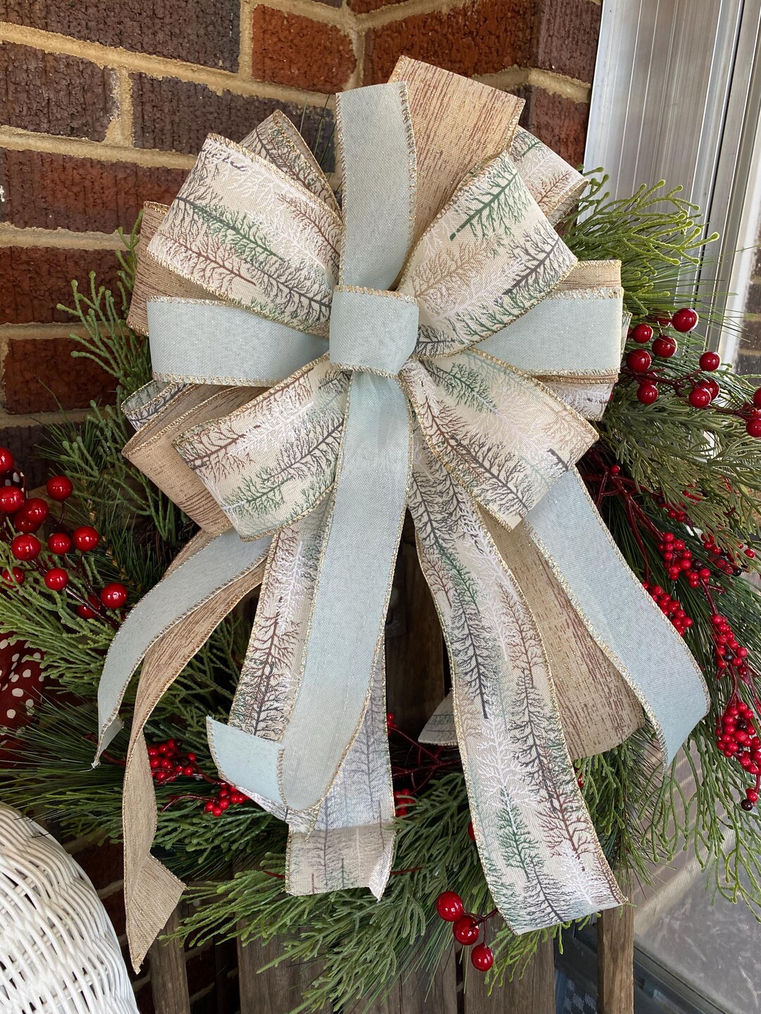 Winter Bow, Tree Bow, Natural Bow - Etsy