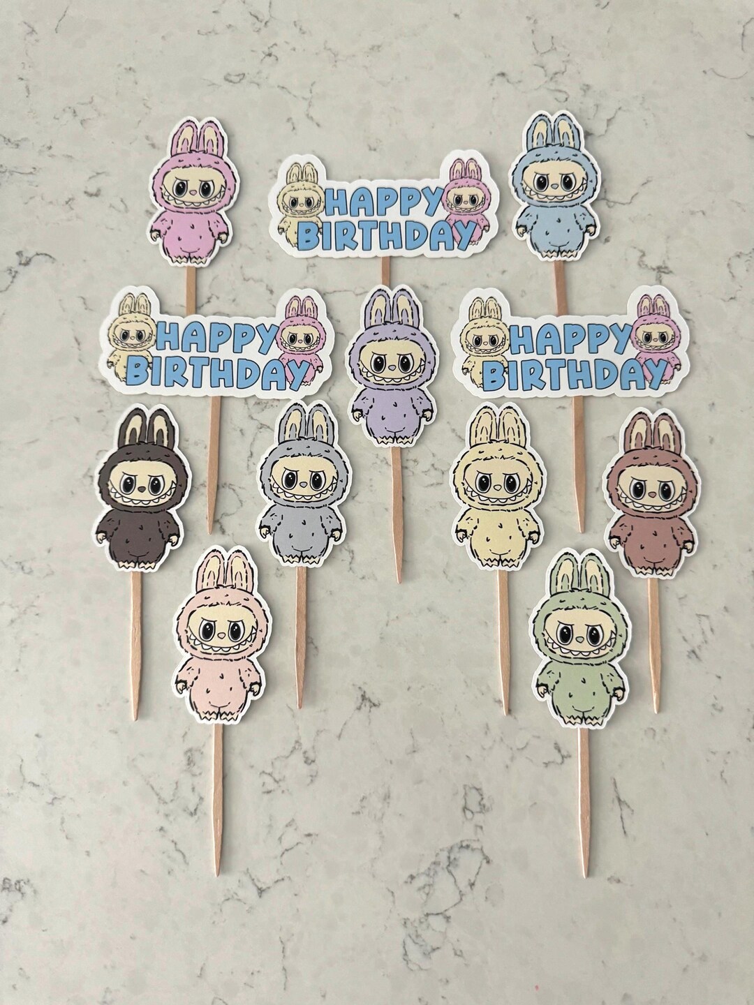 Labubu Cupcake Toppers - Etsy