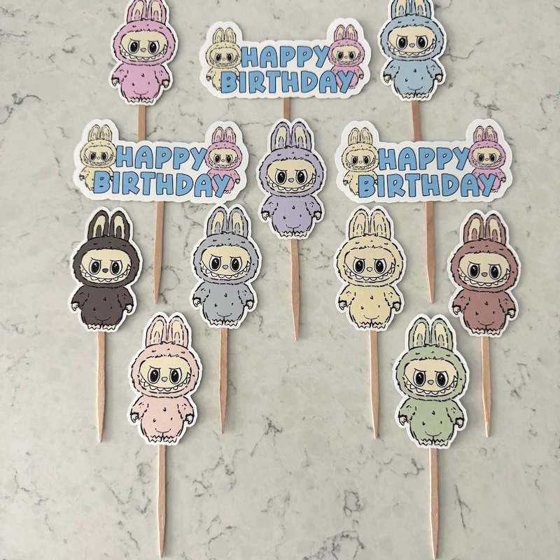 Labubu Cupcake Topper - Etsy
