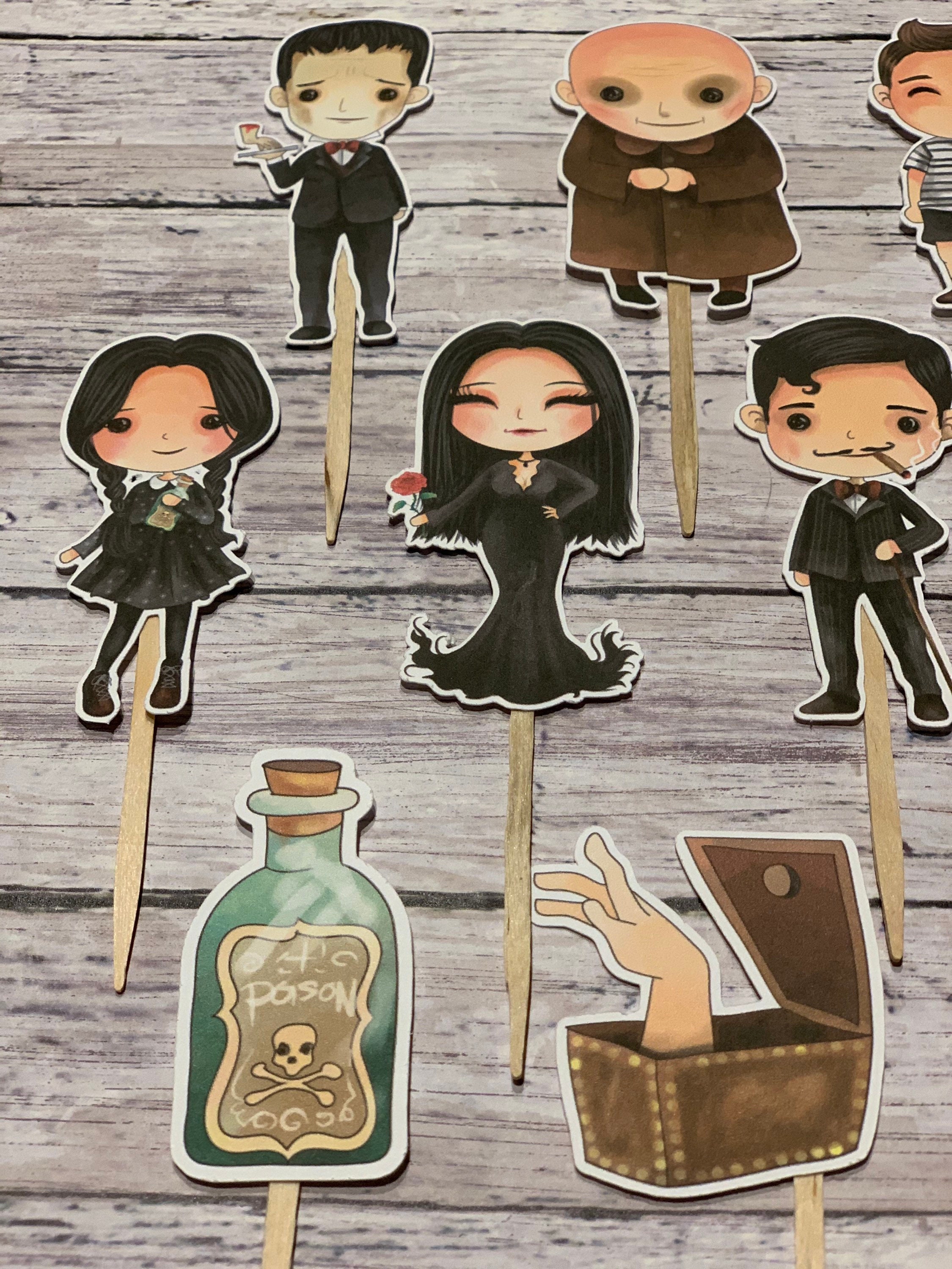 The Addams Family Cupcake Toppers - Etsy