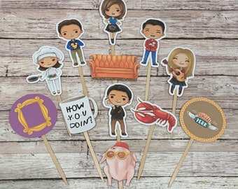 Friends Theme Cupcake Toppers Friends TV Show Cupcake - Etsy