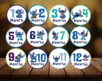 Lilo & Stitch Monthly Milestone Stickers | Etsy