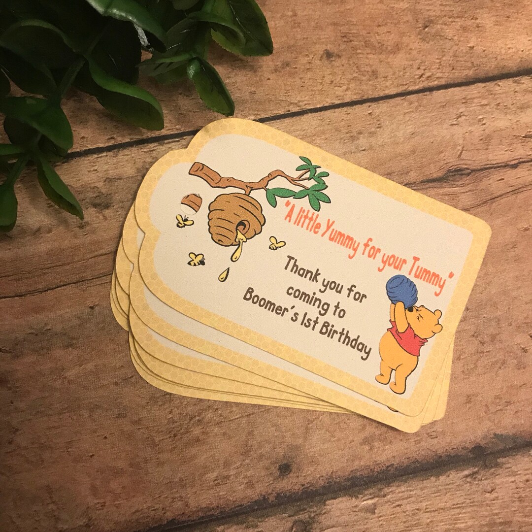 Winnie the Pooh Thank You Tags - Etsy